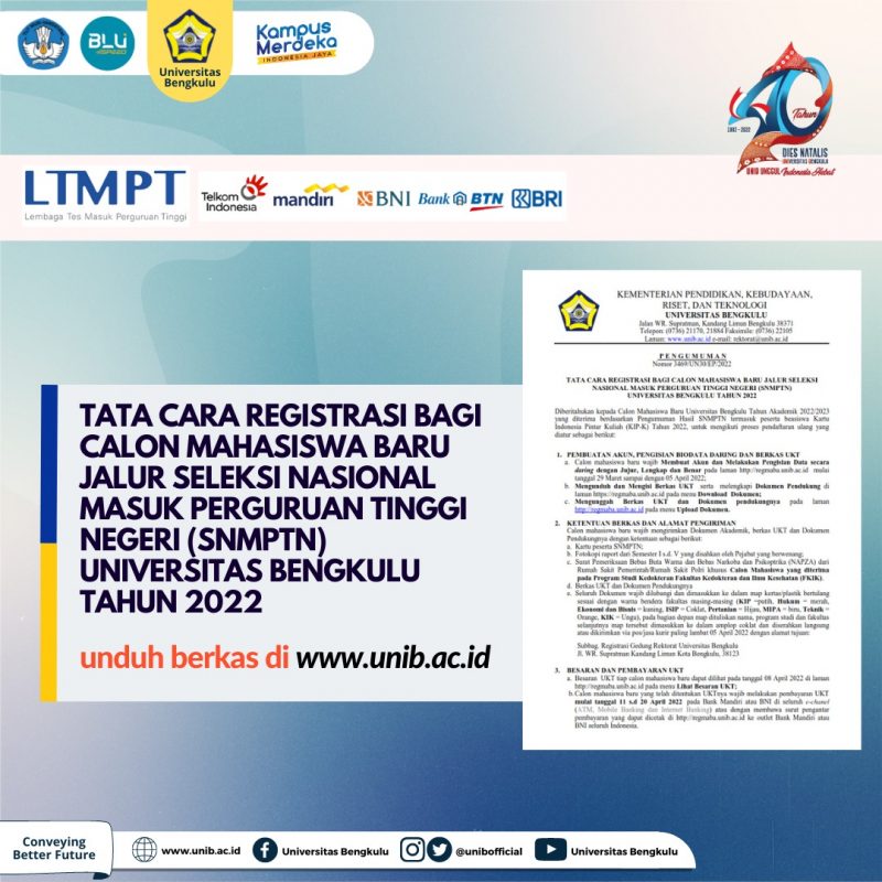 PENGUMUMAN! Tata Cara Registrasi Bagi Calon Mahasiswa Baru Jalur Seleksi Nasional Masuk ...