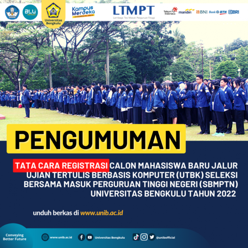Pengumuman Tata Cara Registrasi Calon Mahasiswa Baru Jalur Ujian Tertulis Berbasis Komputer ...