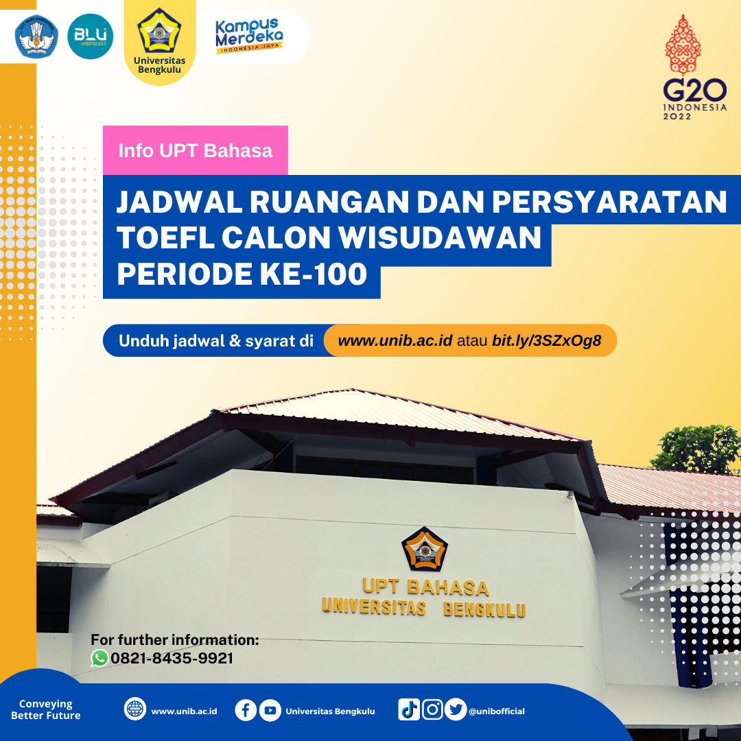 Pengumuman Jadwal Ruangan dan Persyaratan TOEFL Wisudawan Periode ke ...