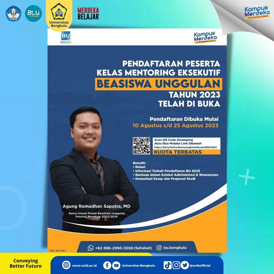 Kelas Mentoring Eksekutif Beasiswa Unggulan di Buka! | UNIVERSITAS BENGKULU Kelas Mentoring Eksekutif Beasiswa Unggulan di Buka! | UNIVERSITAS BENGKULU