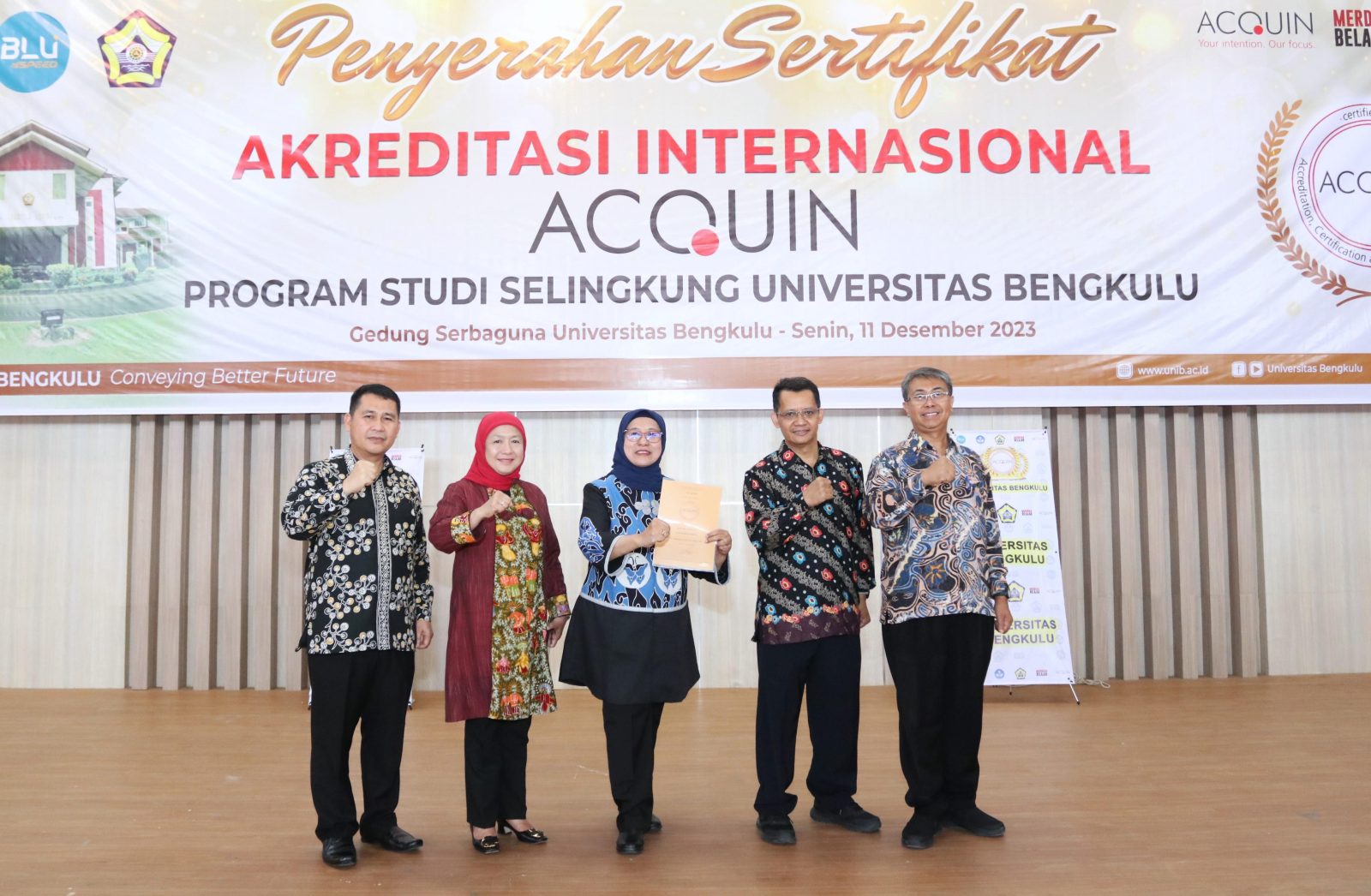 Pembagian 69 Sertifikat Akreditasi ACQUIN, UNIB Gelar Syukuran dan ...