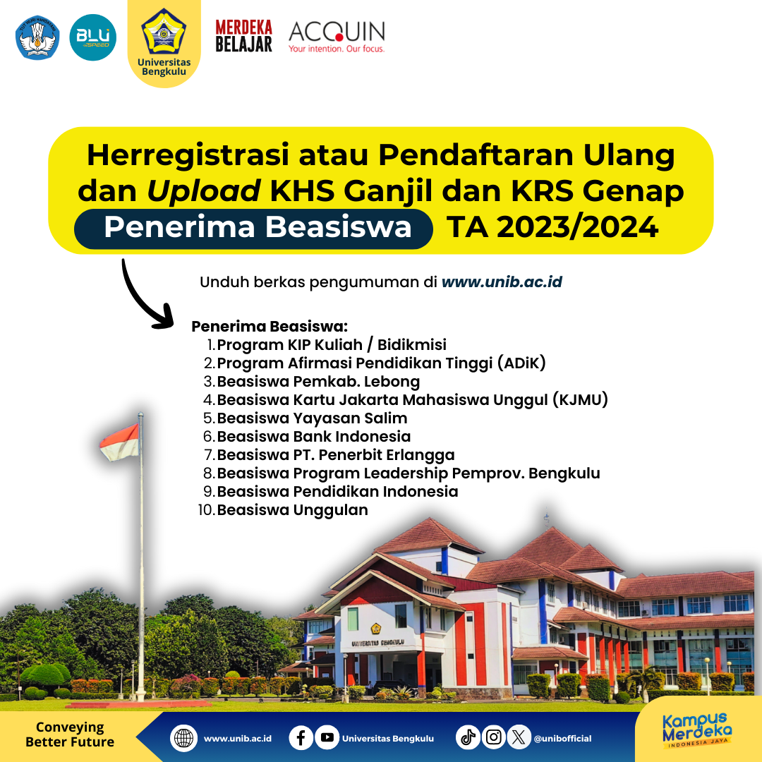 Herregistrasi atau Pendaftaran Ulang dan Upload KHS Ganjil dan KRS Genap Penerima Beasiswa TA ...