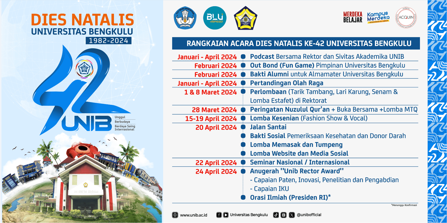 Dies Natalis ke-42 Universitas Bengkulu | UNIVERSITAS BENGKULU