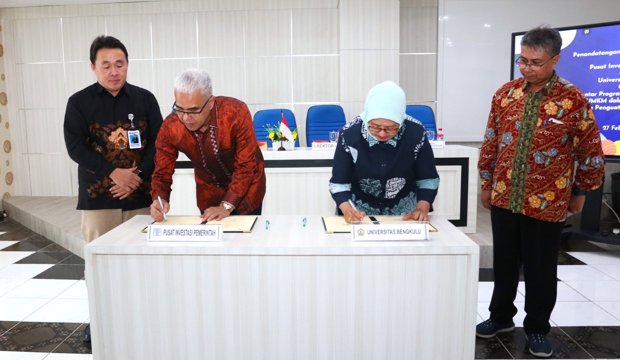 BLU PIP Teken MoU dengan UNIB untuk Peningkatan Kapasitas UMKM | UNIVERSITAS BENGKULU