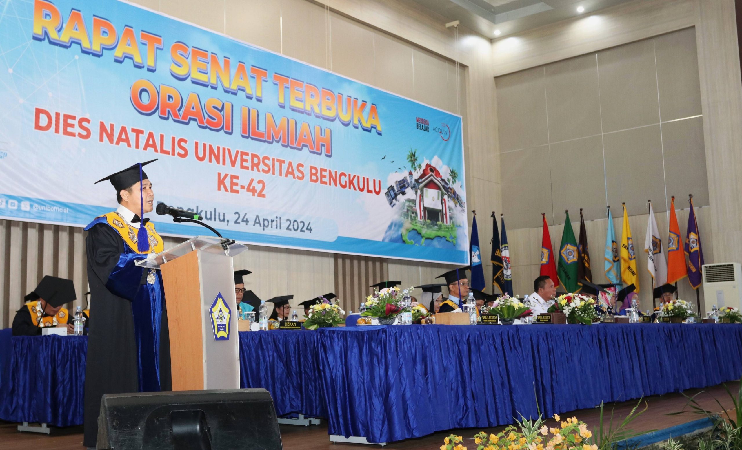 Puncak Dies Natalis Unib Ke-42 Diisi dengan Orasi Ilmiah dan Rektor Award | UNIVERSITAS BENGKULU