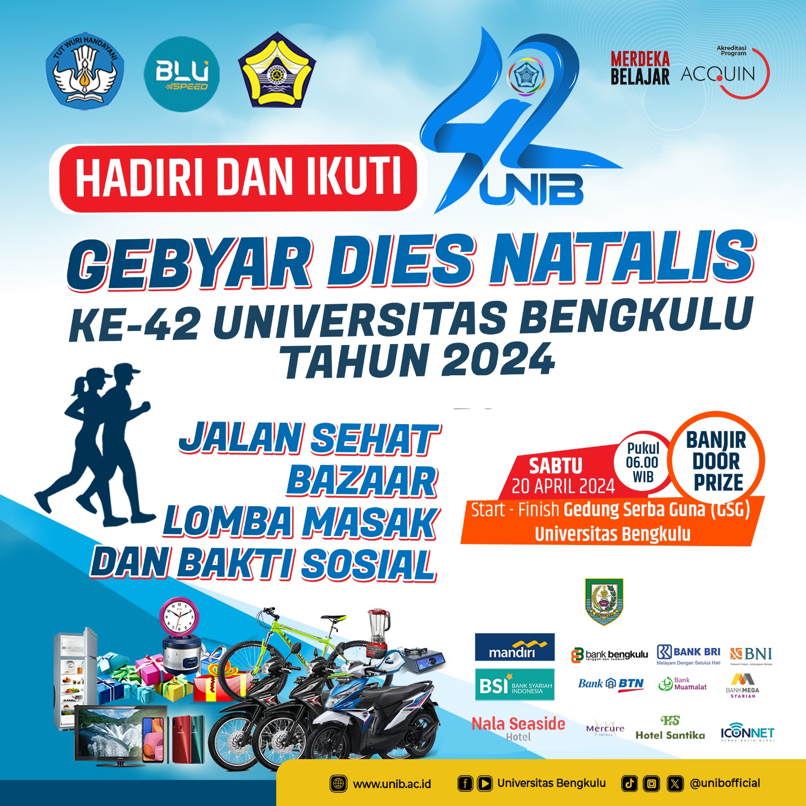 Besok UNIB Gelar Jalan Sehat, Hadiah Sepeda Motor dan Ratusan Doorprize ...